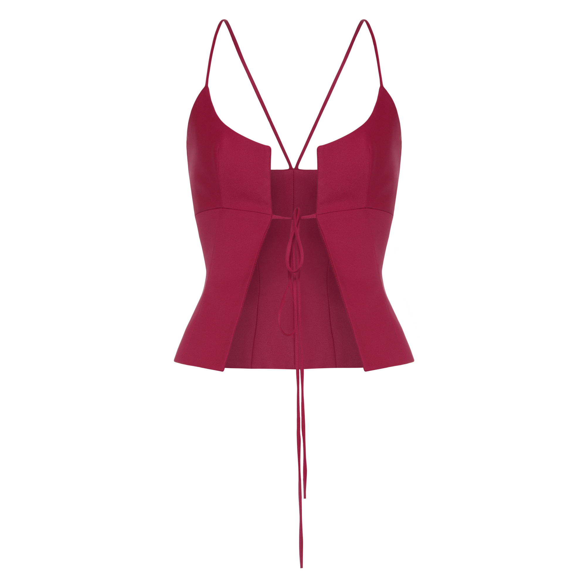 TIE-FRONT SPAGHETTI STRAP TOP - Lado Bokuchava